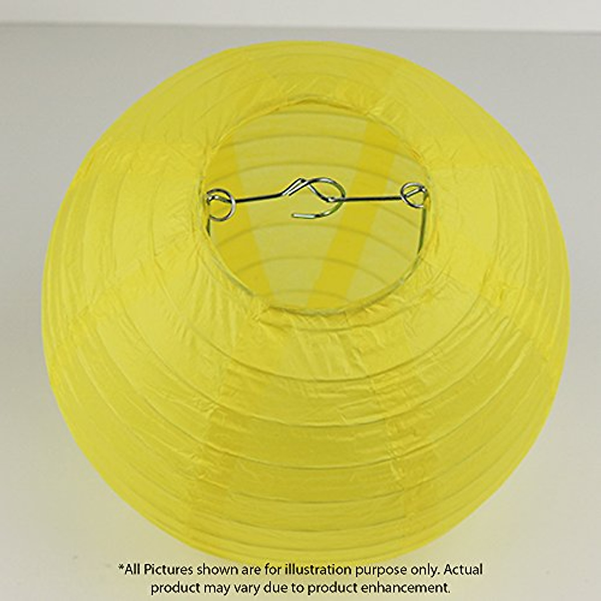 Just Artifacts 8-Inch Lemon Yellow Chinese Japanese Paper Lanterns (Set of 5, Lemon Yellow)