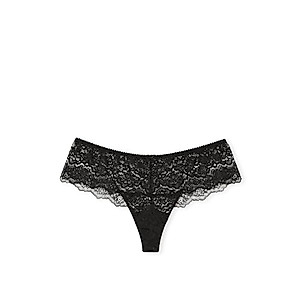 Victoria's Secret Dream Angels Lace Cheekini Panty, Underwear for Women, Black (XXL)