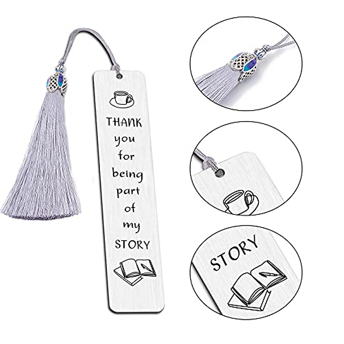FINGERINSPIRE Teacher Appreciation Gifts Metal Bookmark Graduation Teachers Day Christmas Birthday Gifts for Teacher Tutor Professor Special Education Teachers - Thank You for Being Part of My Story