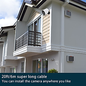 iTODOS 2 Pack 20ft/6m Power Cable and Adapter Compatible with SimpliSafe Wireless Outdoor Security Camera, Weatherproof Outdoor, Flat Charging Cable for SimpliSafe Outdoor Camera - White