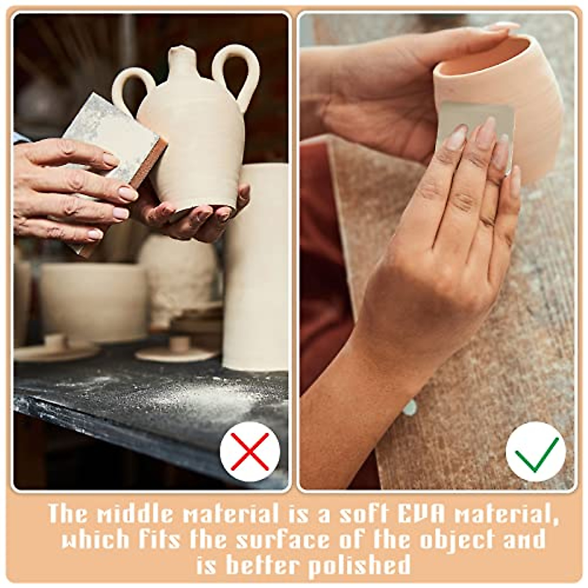 30 Pieces 2 x 2 Inch Sanding Pads Padded Sanding Pads Polishing Soft Mess Pen Sanding Kit Double-sided Grits for Plastic Sanding Acrylic Materials