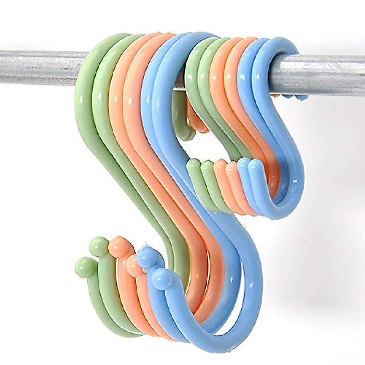 YITAQI S Hooks,Portable Multi-Purpose Storage Rack Door Scarf Hat Hanging S-Shaped Hook Clothes Hanger Organizer Key Holder(4Pcs Blue L)