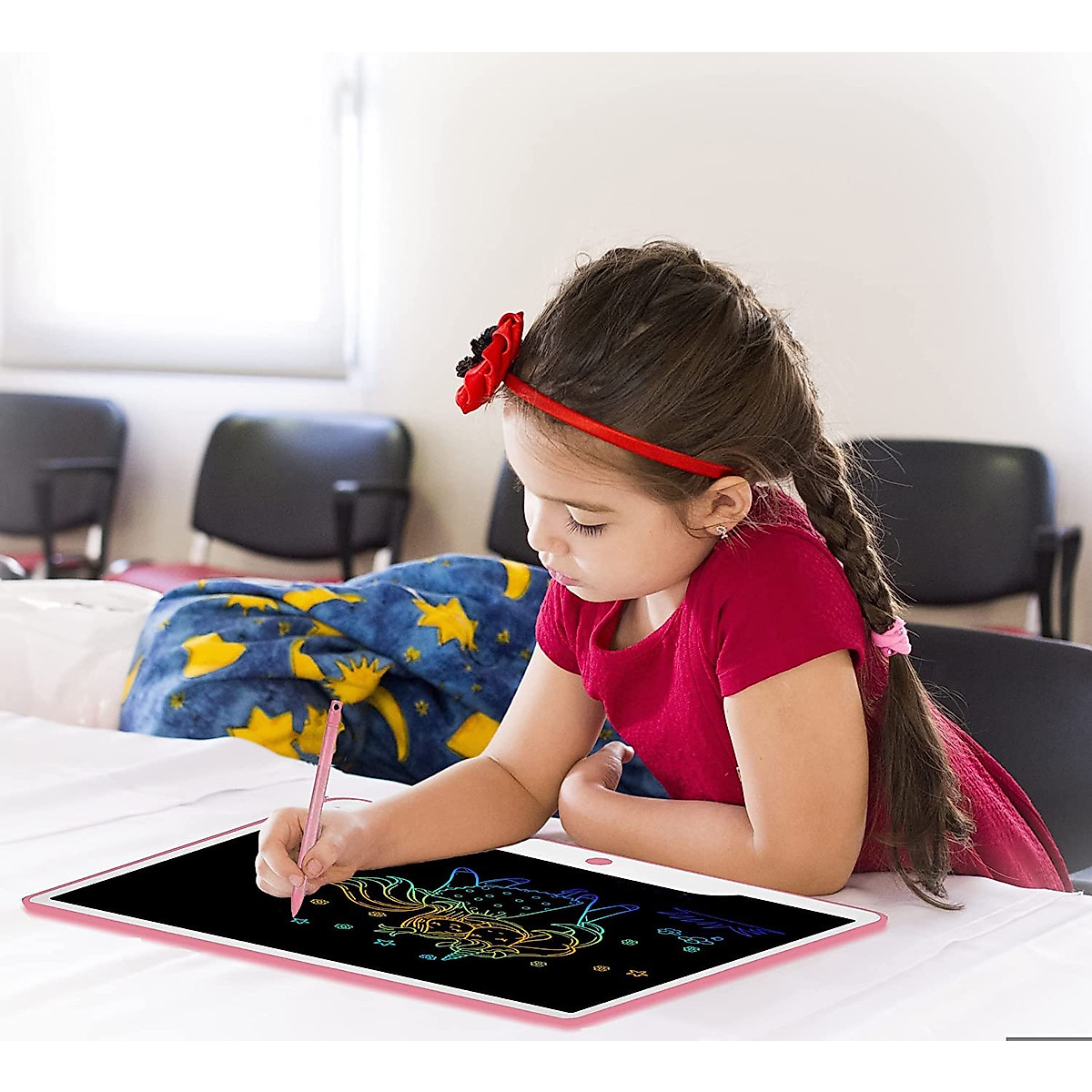 Toddler Toys for 3 4 5 6 7 Year Old Boys Girls Gifts, ScriMemo LCD Writing Tablet 15 Inch Kids Toys Doodle Pad, Reusable Drawing Board for Kids 3 4 5 6 7 8 9 Year Old Boy Girl Birthday Gifts (Pink)