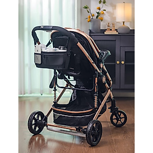 HOFISH Universal Stroller Organizer with Cup Holder, Neoprene Material Diaper Storage, Secure Straps,Pockets for Phone, Keys,Compact Design Fit Most Strollers (ST01B)