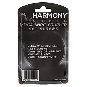 Harmony Audio HA-WC0 Car Stereo Power or Ground 1/0 Gauge Wire Splice Coupler - Nickel Plated