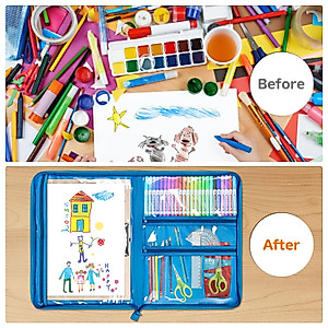 Boczif Art Portfolio Tote Bag, Art Portfolio Case 18’’ x 14’ for Kids and Students Organization, Art Storage Carrying Case for Paint Pen Artwork Sketch Drawing Paper Drawing Pads Supplies