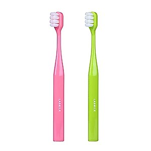 LASMILE Extra Soft Toothbrush for Sensitive Gums, Micro Nano Manual Toothbrush with 15000 Soft Bristle for Adult Pregnant Women Elderly Children and Gum Recessions Protect Fragile Gums (2Pack)