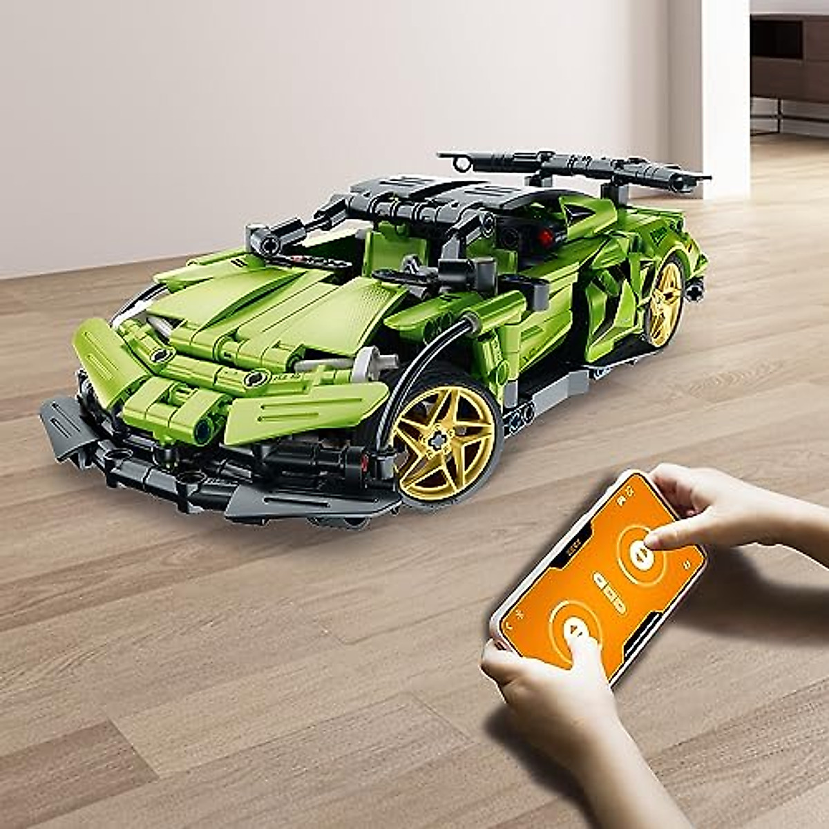 HEGOAI Remote Control Sports Car Building Set, Can Be Transformed STEM RC Car or Robot Model Set, Construction Toys for 7-9 Year Old Boys, 514 Pieces (Compatible with Lego Sets)