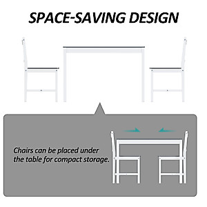 Lumelay 5-Piece Dining Table Set, Kitchen Dinner Breakfast Table and 4 Chairs for 2-4 Person, Dining Room Furniture, Space-Saving Design (Grey)