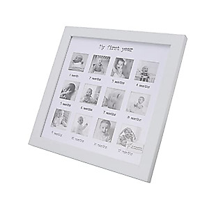 Ozgkee Newborn Baby Picture Frame My First Year Frame Baby Photo Frame 12 Month Baby Keepsake Frames Monthly Milestone Desktop Picture Frame for Photo Memories Baby 1st Birthday Mothers Day Gift