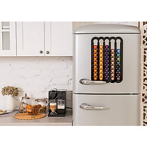 Demi's Home Magnetic Coffee Pod Holder for Nespresso Original Capsules - Suitable to be Mounted on the Fridge (Black)
