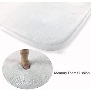 UOZXOML Cherry Blossoms Bath Mat Japanese Floral Pink Flowers Red Bathroom Rug Microfiber Memory Foam Shower Mat Kitchen Bath Floor Rugs, 18x30 Inch