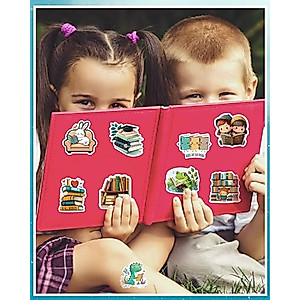 100 Pcs Book Stickers for Kids Teens, Bookish Reading Stickers for Students Teachers, Girls Boys Book Lovers Gifts Accessories, Cute Bookish Decorations for Kindle Water Bottles Laptop