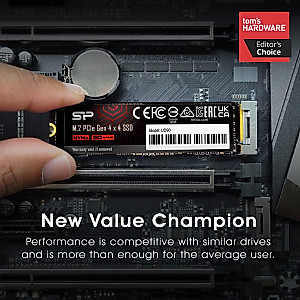 Silicon Power 4TB UD90 NVMe 4.0 Gen4 PCIe M.2 SSD R/W up to 5,000/4,500 MB/s (SP04KGBP44UD9005)