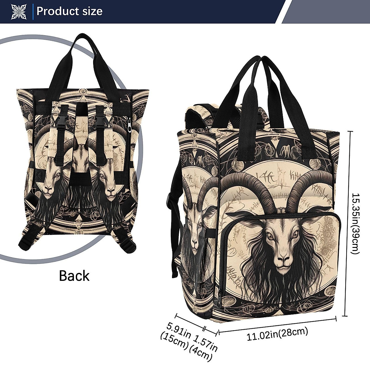 xigua Goat Symbol Diaper Bag Backpack Multi Function Baby Changing Bags Waterproof Large Capacity Travel Back Pack for Mom Dad