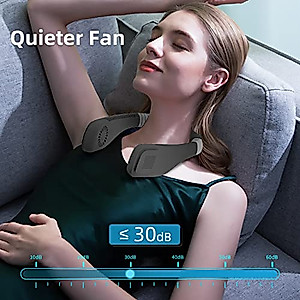 ailyfu Portable Neck Fan, Personal Fan Bladeless Fan, 3 Speeds Adjustment, Lower Noise, Rechargeable, USB Powered Neck Fan for Outdoor Indoor Use (Black)