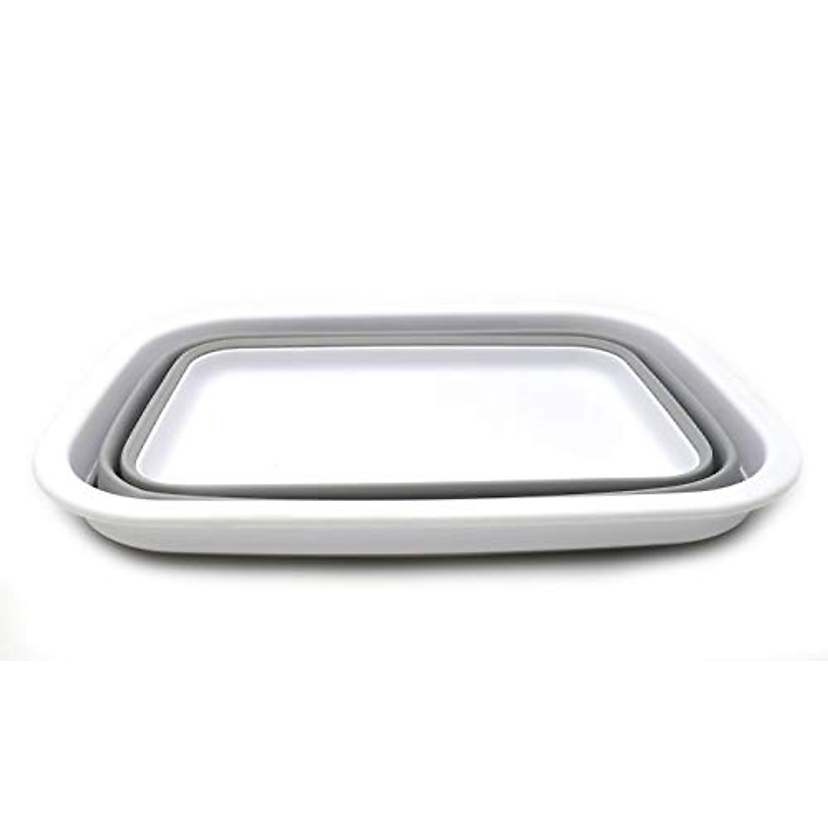 SAMMART 9.2L (2.37Gallon) Collapsible Tub - Portable Outdoor Picnic Basket/Crater - Foldable Shopping Bag - Space Saving Storage Container (M, Gray)