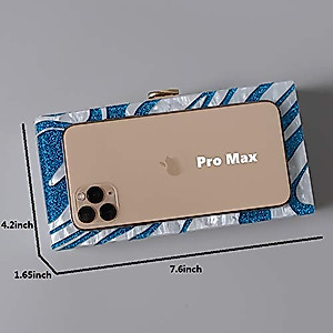 Fashion Women Stripe Bag Acrylic Blue Sequin Dinner Handbag Woman Wedding Evening Bag Trendy Party Box Clutch Purse