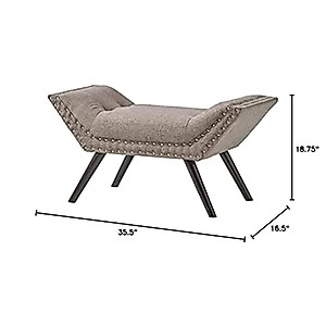 Christopher Knight Home Rosalynn Tufted Fabric Ottoman / Bench, Granite