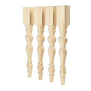 CAROLINA LEG CO. Chunky Rustic Modern Farmhouse Table Legs - Unfinished - DIY Furniture - Turned Legs - Set of 4 - Dimensions: 3.5" x 29"