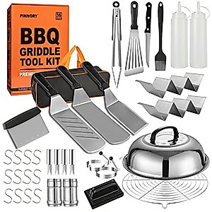 Griddle Accessories Kit for Blackstone, Exclusive Taco Holders, Melting Dome& Wire Rack, 36pcs BBQ Flat Top Grill Accessories Tools for Camp Chef Smoker Kitchen, Gifts for Men Women