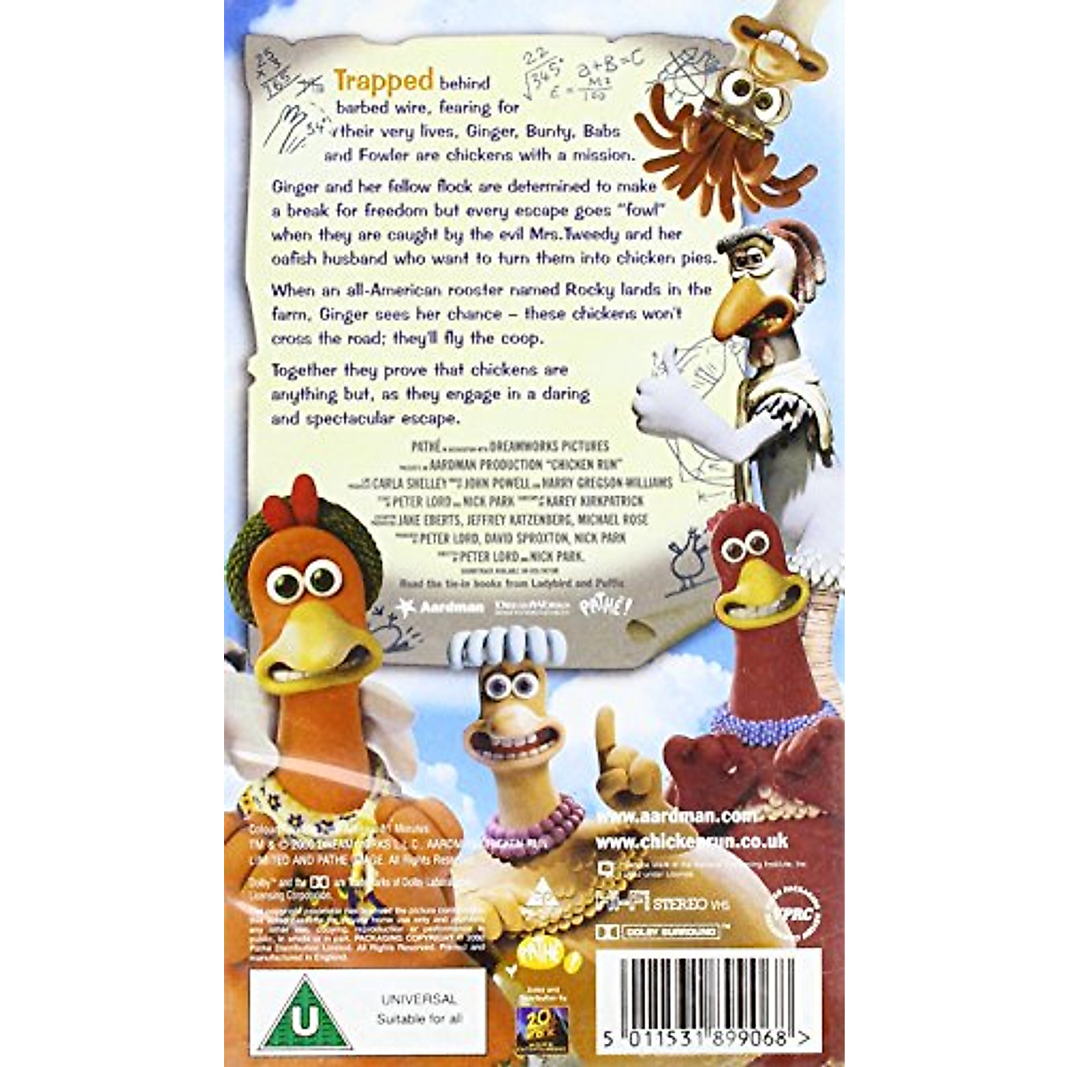 Chicken Run - Pathe! - Comedy - Animated - Adventure - Children's - Pal VHS