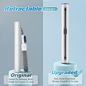 Cleaner Kit for AirPods, 3-in-1 Multifunctional Bluetooth Earbuds Cleaning Pen for AirPods Pro with Sponge, Brush, Metal Tip