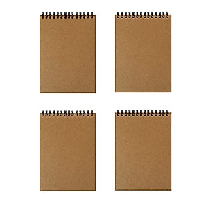 K-Kraft Steno Notebooks Kraft Paper Covers (Four 5 x 7 Notepads)