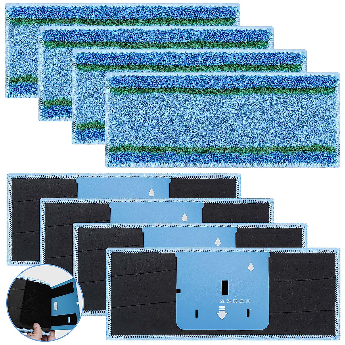 8 Pack Upgraded M6 Wet Mopping Pads for iRobot Braava Jet M6 Series (6110) (6012) (6112) (6113) Ultimate Robot Mops, New Sticky Design, Detachable, Washable and Reusable M6 Pads Accessories Parts