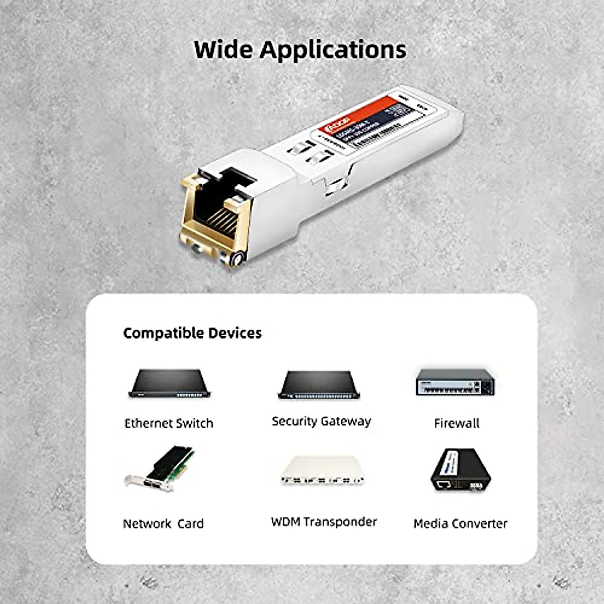SFP+ to RJ45 Copper Module - 10GBase-T Plus Transceiver for Cisco SFP-10G-T-S, Ubiquiti, Netgear, Supermicro, QNAP, Broadcom, MikroTik S+RJ10, Avago, up to 30m
