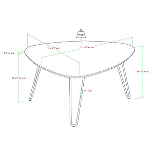 Walker Edison Mid Century Modern Hairpin Coffee Table Living Room Accent Ottoman Storage Shelf, 32 Inch, Walnut
