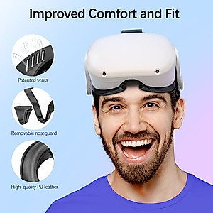 Face Cushion Pad for Meta Quest 2 VR Facial Interface Replacement PU Leather Foam for Oculus Quest 2 Vr Cover