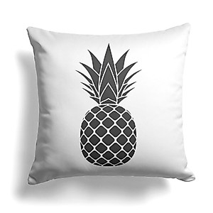 iiRov Summer Design Ink-Fuzed Decorative Throw Pillow - Flat Pineapple