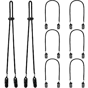 Black Adjustable Hat Strap Clips Windproof Strap Clips Retainers Anti-Lost Strap with Cord Locks for Sports (Classic Style)