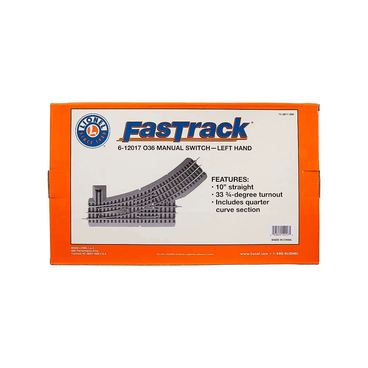 Lionel FasTrack 036 Manual Switch, Electric O Gauge, Left Hand