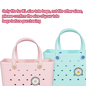 lasuroa Rubber Beach Bag Organizer Compatible with Bogg Bag/Simply Southern Tote, Tote Organizer Insert Felt Bag Organizer Insert with 7 Pockets, Only for Bogg Bag XL Size (Pink)