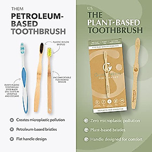 Generation For Change The Plant-Based Toothbrush 4 Pack Adult Soft Sustainable Bamboo Toothbrushes | Biodegradable Plastic Free Bristles Made from Castor Oil | Eco Friendly | Zero Waste Products