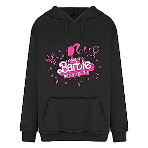 wkind olades Come On Let's Go Party Drawstring Hoodies for Women Oversized Hooded Sweatshirts Fleece Casual Long Sleeve Pullover Loose Lightweight Fall Clothes 2023