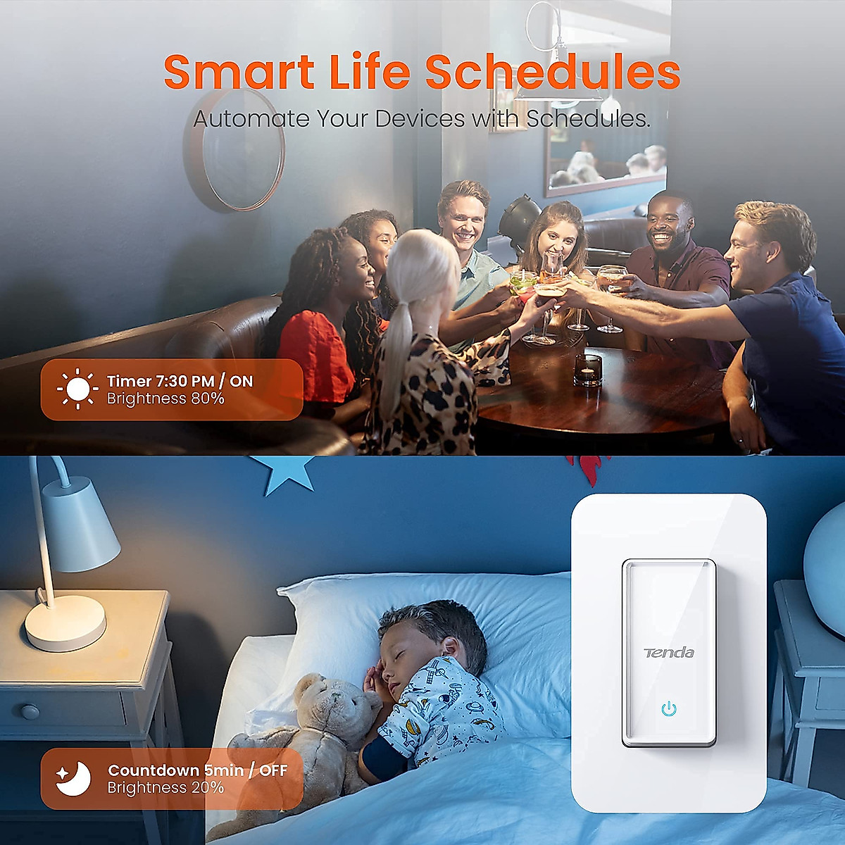 Tenda Beli Smart Plug SP3-Mini Smart Home WiFi Outlet | Works with Alexa Echo dot & Google Assisstant | Voice or App Remote Control | ETL/FCC Listed | No Hub Required,White,4-Pack