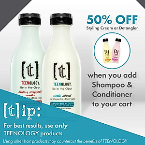 Teenology Shampoo and Conditioner Bundle (Save 5%) - Avoid Forehead Acne and Breakouts - Sulfate and Paraben Free, Noncomedogenic, Natural Botanical Extracts, Sweet Mint - 16 oz