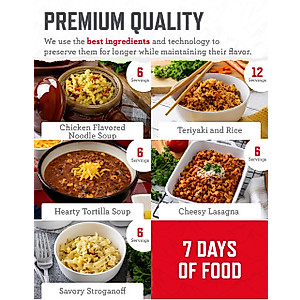 READYWISE - Entrée Grab & Go Bucket, 60 Servings, Emergency, MRE Supply, Premade, Freeze Dried Survival Food for Hiking, Adventure & Camping Essentials, Individually Packaged, 25 Year Shelf Life