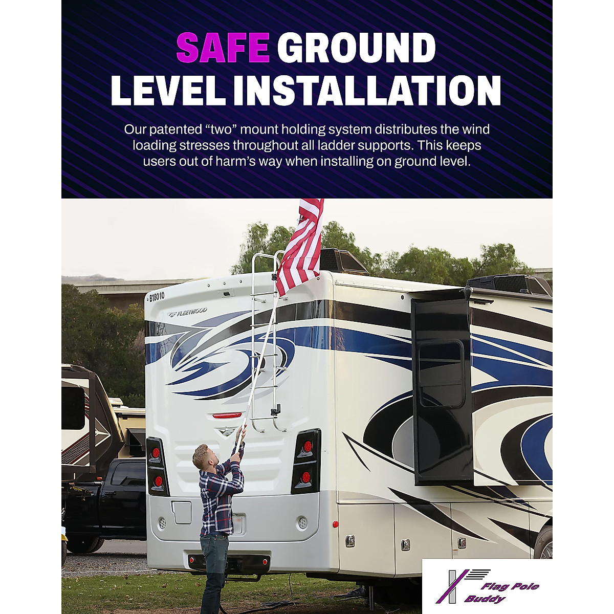 FlagPole Buddy Starlink 2nd Generation Compatible Mounting Kit for RV