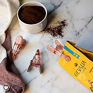 Cook with Color 10 Pc Chip Bag Clips with Magnet, Food Clips, Chip Clips, Bag Clips for Food Storage with Air Tight Seal Grip for Bread Bags, Snack Bags and Food Bags - (Pink)