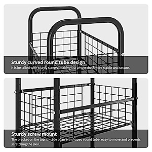 PROXRACER 3-Tier FreeStanding Open Shelf,Bathroom Organizer Shelves Unit with Adjustable Feet, Metal Steel Storage Tower Organizer Rack Basket Cart for Bathroom, Living Room, Balcony, Kitchen