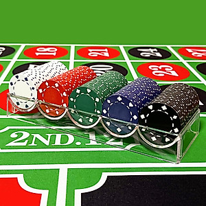 SEETOOOGAMES Poker Chip Tray Rack - Clear Acrylic Poker Chip Holder - Chip Storage Display Case for Texas Hold'em, Blackjack, Gambling, Poker Clubs, Parties or Home Casino Nights - 10 Pack