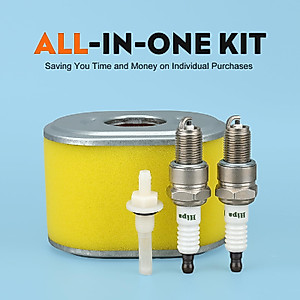 Hipa Air Filter for Honda GX160 GX200 GX 160 GX 200 GX140 5HP 3.5HP 5.5HP 6.5HP Engine EG2200X EZ2500 Generator WMP20X Water Pump Replace 17210-ZE1-505 17210-ZE1-517 with Fuel Filter Plug