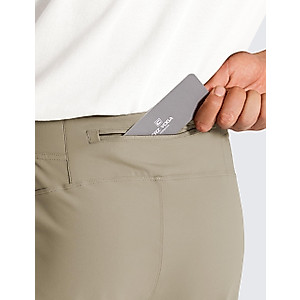 CRZ YOGA 4-Way Stretch Athletic Pants for Men 30" Workout Lounge Casual Work Jogger with Zip Pocket Khali Barley Large