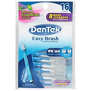 DenTek Easy Brush Wide Interdental Cleaners 16 Count (Pack of 2)