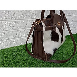 Cowhide Tote Bag | Cowhide Leather Tote Women Hair On Shoulder Bag Satchel Strap Handle Bag