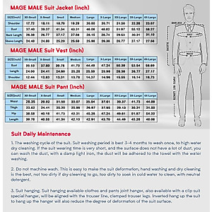 MAGE MALE Men's Slim Fit 3 Piece Suit One Button Solid Shawl Lapel Blazer Jacket Vest Pants Set with Tie Pocket Square Black-red